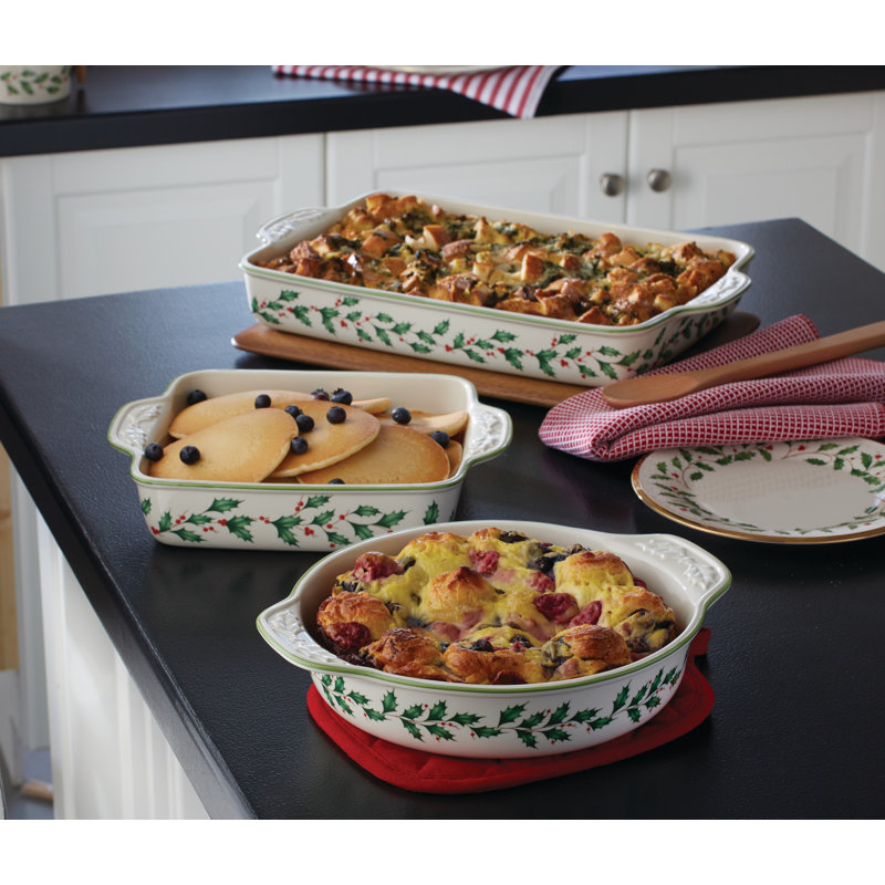 Lenox Holiday 4 Qt. Porcelain Rectangular Baker & Reviews | Wayfair